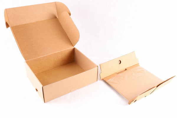 12x10x4 kraft tab lock mailer shipping box with retention / suspension ...